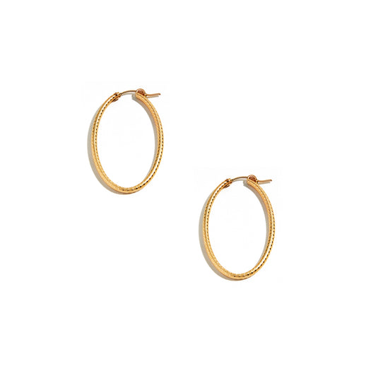 Textured Large Oval Hoops – Seoidín