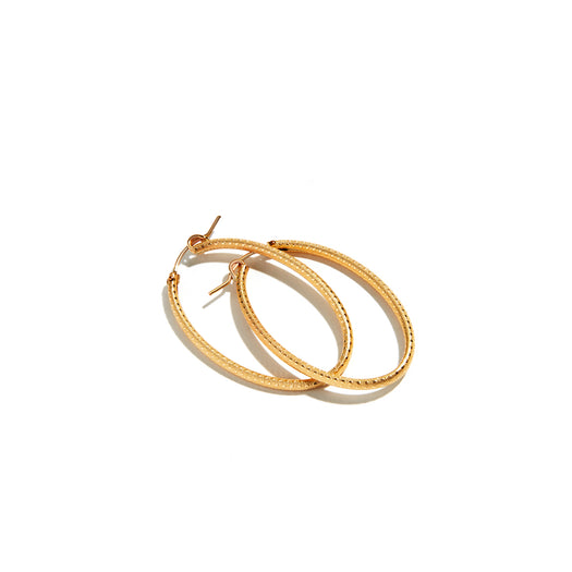 Textured Large Oval Hoops – Seoidín