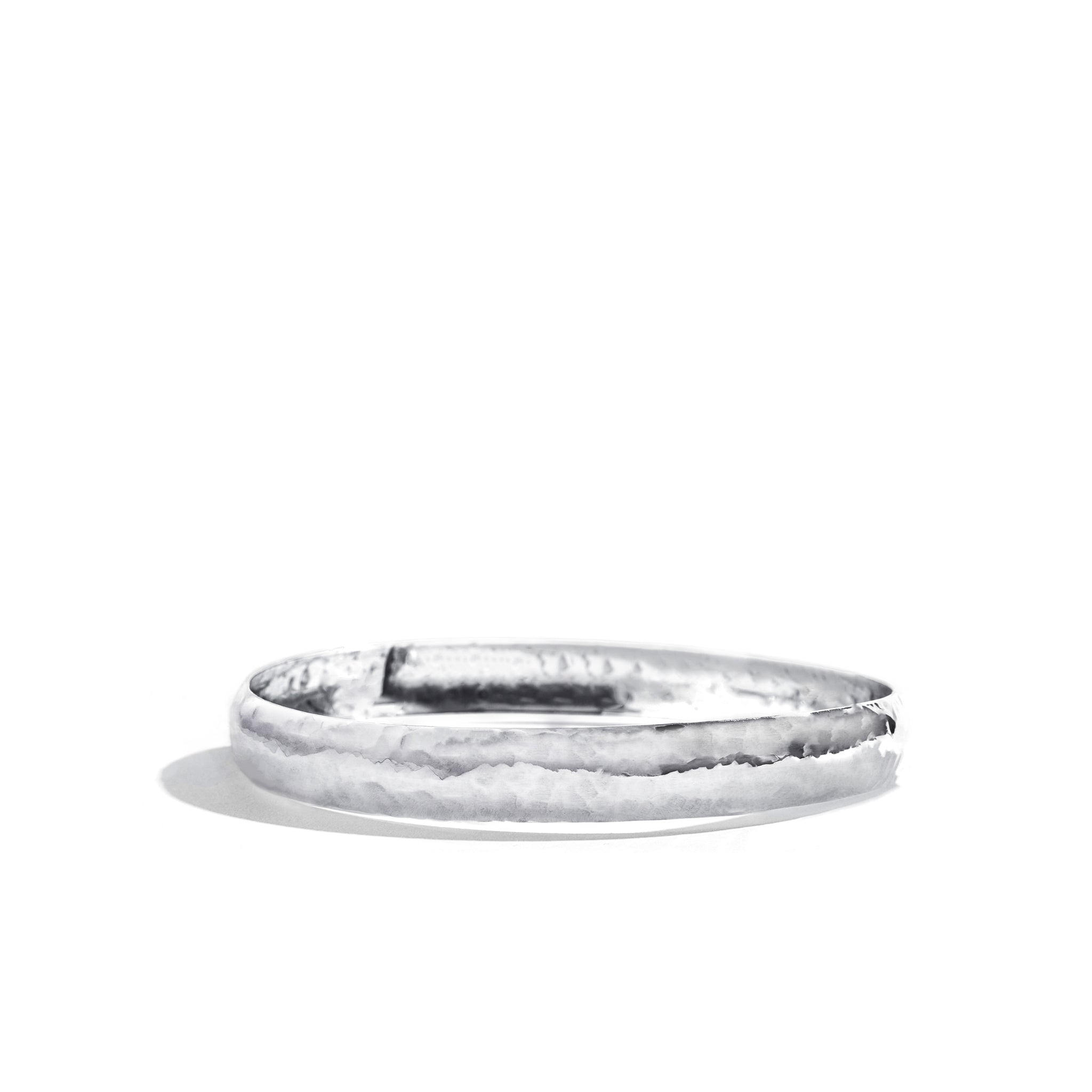 Thicker Hammered Silver Bangle – Seoidín