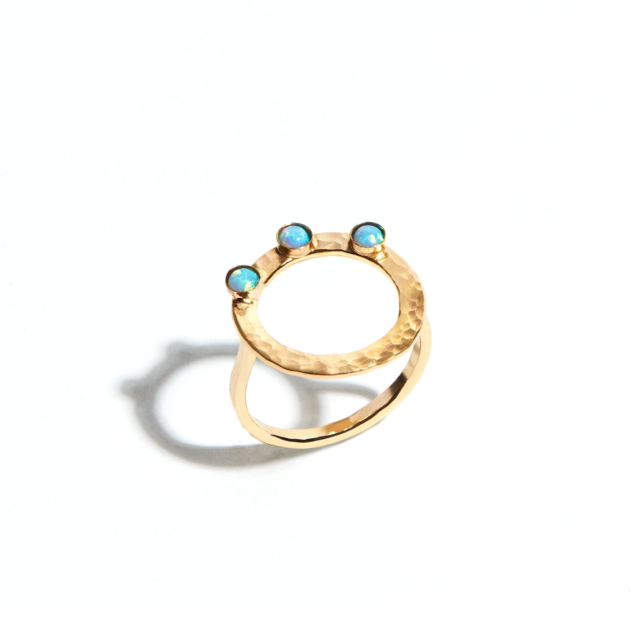 Open Circle Ring with Pacific Opals – Seoidín